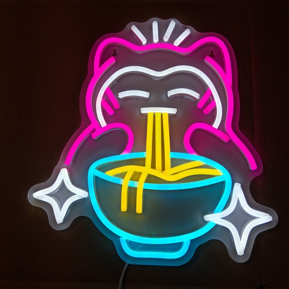 Beauty Moment | Other | Snorlax Pokemon Eating Ramen Neon Led Sign 4x ...